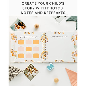 Lamare Baby’s First Year Book - Baby Memory Book for Girls to Document, Cherish Moments Baby First Year Baby Keepsake Book, Baby First Year Photo Album with Pocket for Modern Families | Size 9.5x9"