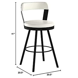 Homelegance Appert Swivel Pub Height Chair (Set of 2), 30 in SH, White
