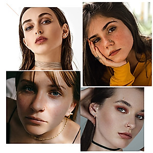 Magitaco 16G Cartilage Earrings Stud Hoop for Women Surgical Steel Forwards Helix Earring Eyebrow Rings Hoop Rook Daith Conch Earrings Nose Septum Rings Tragus Piercing Jewelry