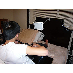 MagicHold 360 Degree Rotating Bed Tablet Mount Holder Stand Compatible with Ipad Pro 12.9 Inch,ipad Air,ipad Mini, Tablets,The Longest 33 Inch.Turns Any Angle (Silver Goose)