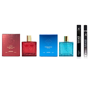 Lion Versatile Red Flame Cologne for Men - Natural Spray Eau De Toilette, 3.4oz Each - Pack of 2 Masculine Scents