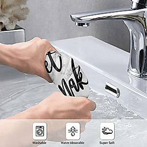 AIYOOLER Marble Bath Towels Set of 2 White Grey Marble Texture Get Naked Hand Towels for Bathroom,Decorative Kitchen Dish Guest Towel Soft Absorbent Small Bath Hand Towel for Spa,Gym,Yoga 28x16 in