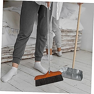 Horsetail Broom Household Cleaning Tools Brooms Flooring Industrial Broom Sweeping Brush Floor Wiper Scraper Long Handle Broom Stable Broom Stainless Steel Broom Wooden Outanaya