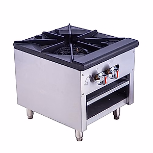 EASYROSE Single Burner Natural Gas Stove 18" Gas Hot Plate Commercial Stove Top Countertop Gas Range Commercial Cooking Equipment 76,000 BTU, ETL Listed