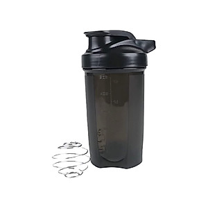 IHTISAB Blender Protein Shaker Bottle 20oz With Wire Whisk Ball, Drink Protein Shaker Pre And Post Workout, Mixes Cocktail Smoothies Shakes, BPA Free