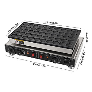 110V Mini Dutch Pancake Baker, 50PCS Electric Nonstick Pancake Maker 1800W, 1.6" Commercial Muffin Maker Machine for Home Kitchen Restaurant Snack