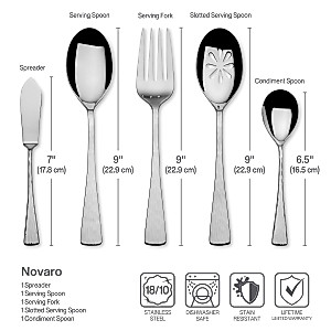 Mikasa Novaro 18/10 Stainless Steel Flatware, 45 Piece Set