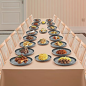 Dhnvcud 32-Piece Kitchen Plates and Bowls Sets,Lightweight Plastic Dishes Set for 8,Unbreakable Dinnerware Sets,Reusable Plates Set,Dishwasher and Microwave Safe, Dish Sets for Outdoor Camping,RV,Grey