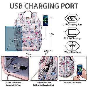 HIDDS Laptop Backpack 15.6 Inch Bundle Women Purse College School Bag Baby Diaper Backpacks Large
