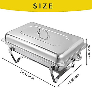 Naviocean Chafing Dish Buffet Set Chafers and Buffet Food Warmers for Parties 8 QT Chafing Servers Dish Stainless Steel Food Catering Chafers for Catering Event Buffet Banquet (2 Packs)
