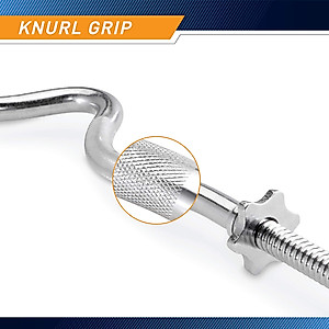 Marcy Triceps and Biceps Combo Curl Bar for 1-inch Weight Plates Weightlifting Strength Training Accessory for Home Gym TBC-51