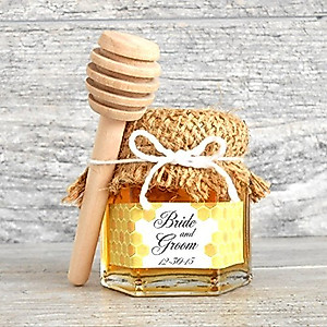 Creative Hobbies® 24 Pack of Mini 3 Inch Wood Honey Dipper Sticks, Server for Honey Jar Dispense Drizzle Honey, Wedding Party Favors