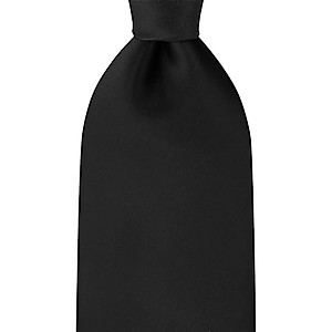 KissTies Mens Silk Black Tie Solid Satin Wedding Necktie + Gift Box