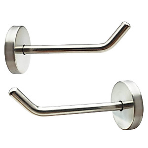 Sipery 4Pcs Stainless Steel Wall-Mount Robe Hooks Heavy Duty Elephant Nose Closet Robe Hooks, Coat Towel Robe Hooks for Kitchen,Bedroom, Bathroom,Closets Hooks 3.58inch