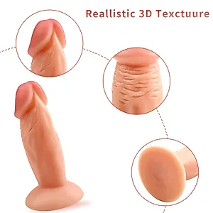 4.3Inch Realistic Soft Small Dildo for Beginner,Penis Sex Toy Anal Dildo for Male and Women,Small Suction Cup Dildo Anal Adult Sex Toy&Games,Multifunctional Sex Toy Games (Flesh)