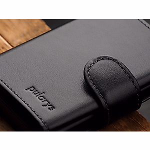pularys Mini Wallet LONDON - Credit Card Holder Made of Italian Leather - RFID blocking - Up to 9 Card Slots - Coin Pocket - For Men and Women - Classic Design