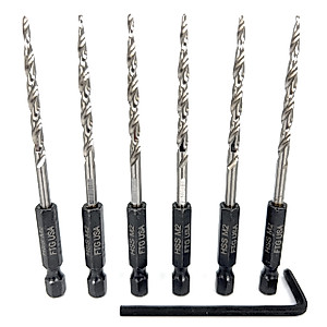 FTG USA Replacement Tapered Countersink Drill Bit Set 6 Pc (#6) 9/64"