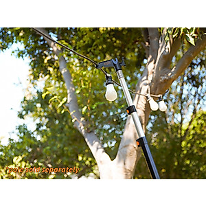 EXTEND-A-REACH Christmas Light Hanger Tool Attachment (Attachment Only) // Christmas Light Installation, String Lights, Birdfeeders // Twist-On Utility Hook Fits Standard Acme Threaded Pole