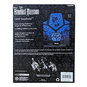 Disney The Haunted Mansion Projection Light, Indoor Blue LED GeoSwirl, Tabletop Halloween Decoration