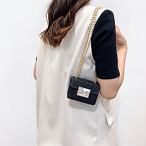 RARITYUS Sparkly Sequin Evening Bag for Women Glitter Crossbody Bag Clutch Shoulder Handbag with Chain Strap