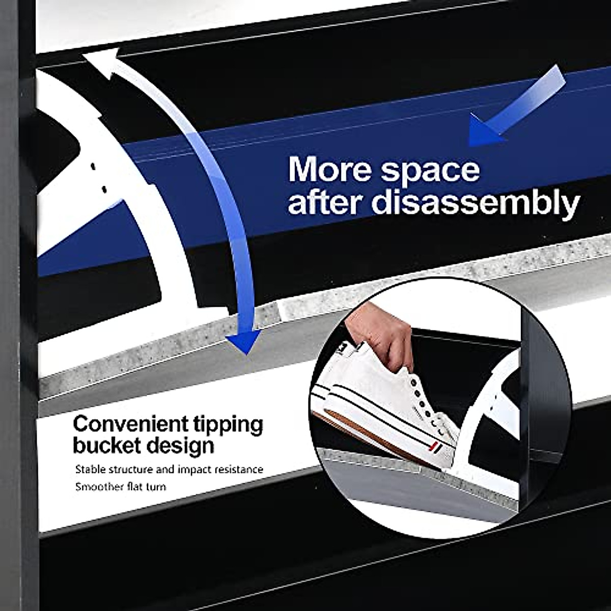 DEYAOPUPU Shoe Cabinet with 3 Flip Drawers, Modern Shoe Storage Cabinet for Entryway, Freestanding Shoe Rack Storage Organizer for Pumps,Slippers,Boots(Premium Gray)