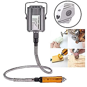 VOTOER Rotary Tool Flex Shaft Hanging Grinder Carver Electric Multi-function Metalworking Tools Repair Kit, Foot Pedal Control, 780W Strong Power, Metal Flexible Shaft, 23000 RPM