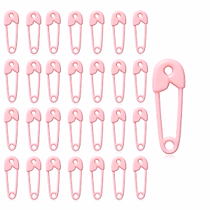 144 Pieces of Plastic Safety Pin Girl Baby Shower Preferred Charm (Pink)