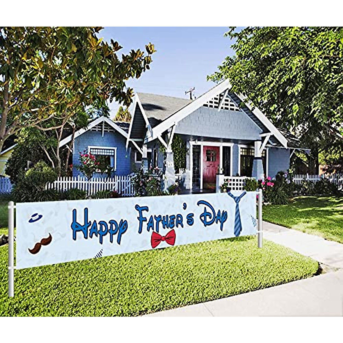 Large Happy Father?¡¥s Day Banner, Fathers Day Decorations, Father?¡¥s Day Party Supplies Decoration, Fathers Day Party Backdrop (9.8 x 1.6 ft)