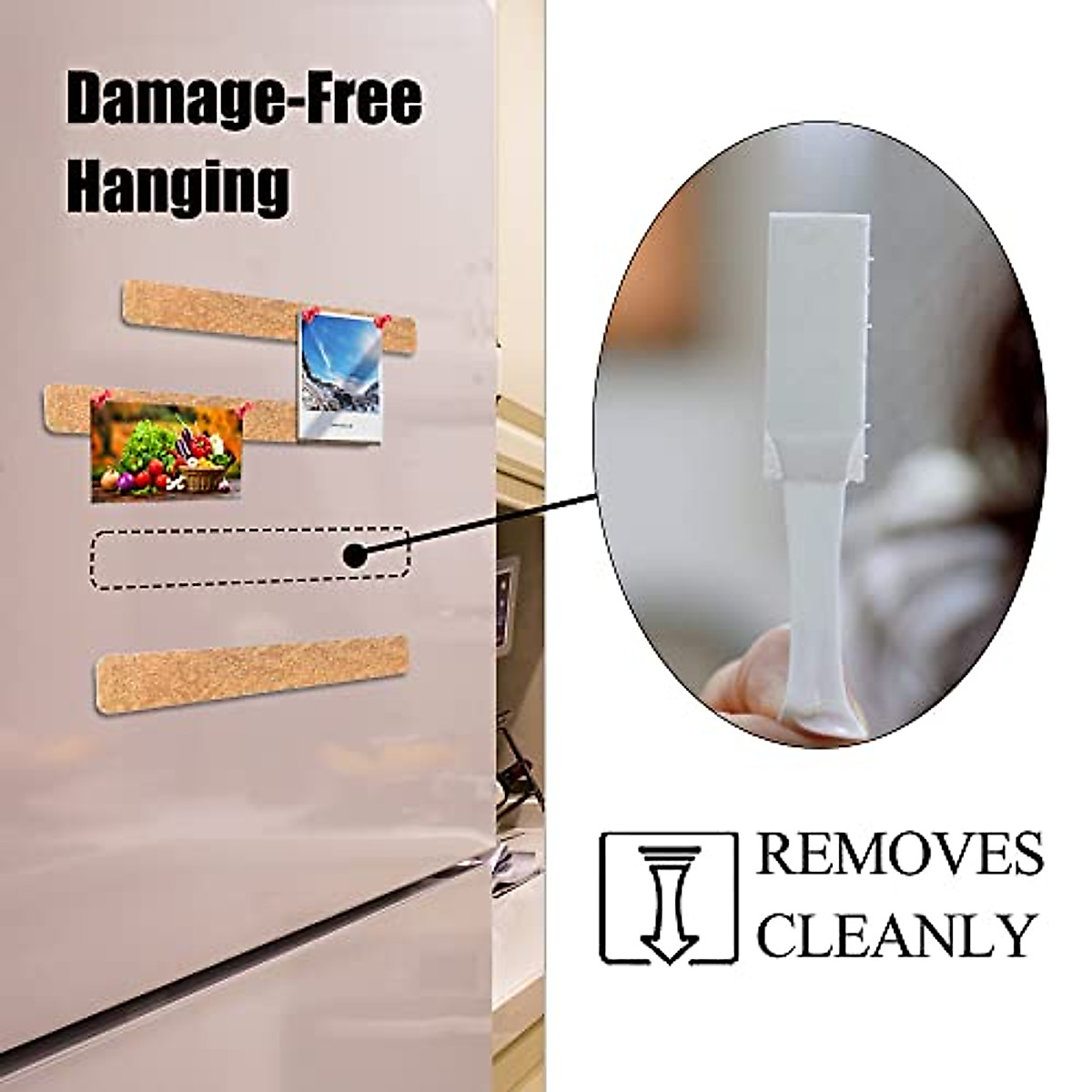 Felt Pin Board Bar Strips Bulletin Board Tiles for Wall Damage-Free with 40 Push Pins Memo Notice Boards as Classroom Office Decor, 4 Pack