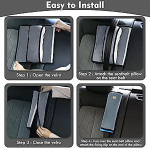 Seat Belt Cover Pad for Kids, Seat Belt Pillow for Kids Travel, Car Pillow Seat Belt Cushion for Head Neck Shoulder Support, Universal Car Seat Safety Strap Pad Booster Seat Protector for Child Adult