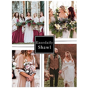 EASEDAILY Women's 1920s Shawls and Wraps for Evening Party Dress Sparkling Sequin Deco Wedding Scarf for Bride