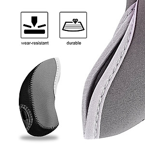 Dilwe 10 Pcs Putter Protector, Wedge Neoprene Iron Head Cover with Zipper Long Neck See Through Window Covers (Gray+Black)