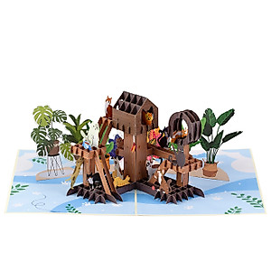 TRUANCE Pop Up Card Cats House Special Greeting Card For Mom Dad Daughter On Their Birthday With Blank Note