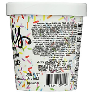 JENIS SPLENDID ICE CREAMS Buttercream Birthday Cake Ice Cream, 1 PT