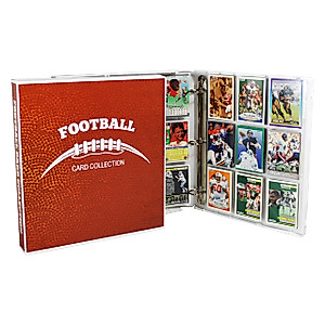 UniKeep Football Themed Trading Card Collection Binder with Trading Card Pages. (Football, Metal Rings)