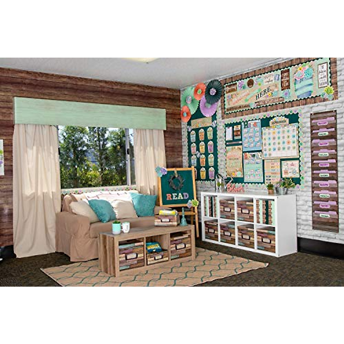 Shabby Chic Burlap Hanging Paper Fans