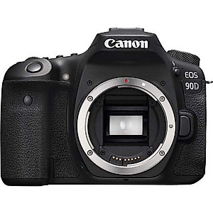Canon EOS 90D DSLR Camera Deluxe Video Kit with Canon EF-S 18-55mm f/3.5-5.6 is STM Lens + Commander Video Microphone + SanDisk 32GB SD Memory Card + Accessory Bundle (Renewed)