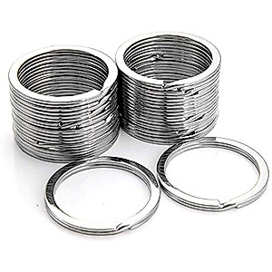 KINGFOREST 100PCS Flat Key Rings 1 Inch, Metal Keychain Rings Split Keyrings Flat Ring for Home Car Office Keys Attachment