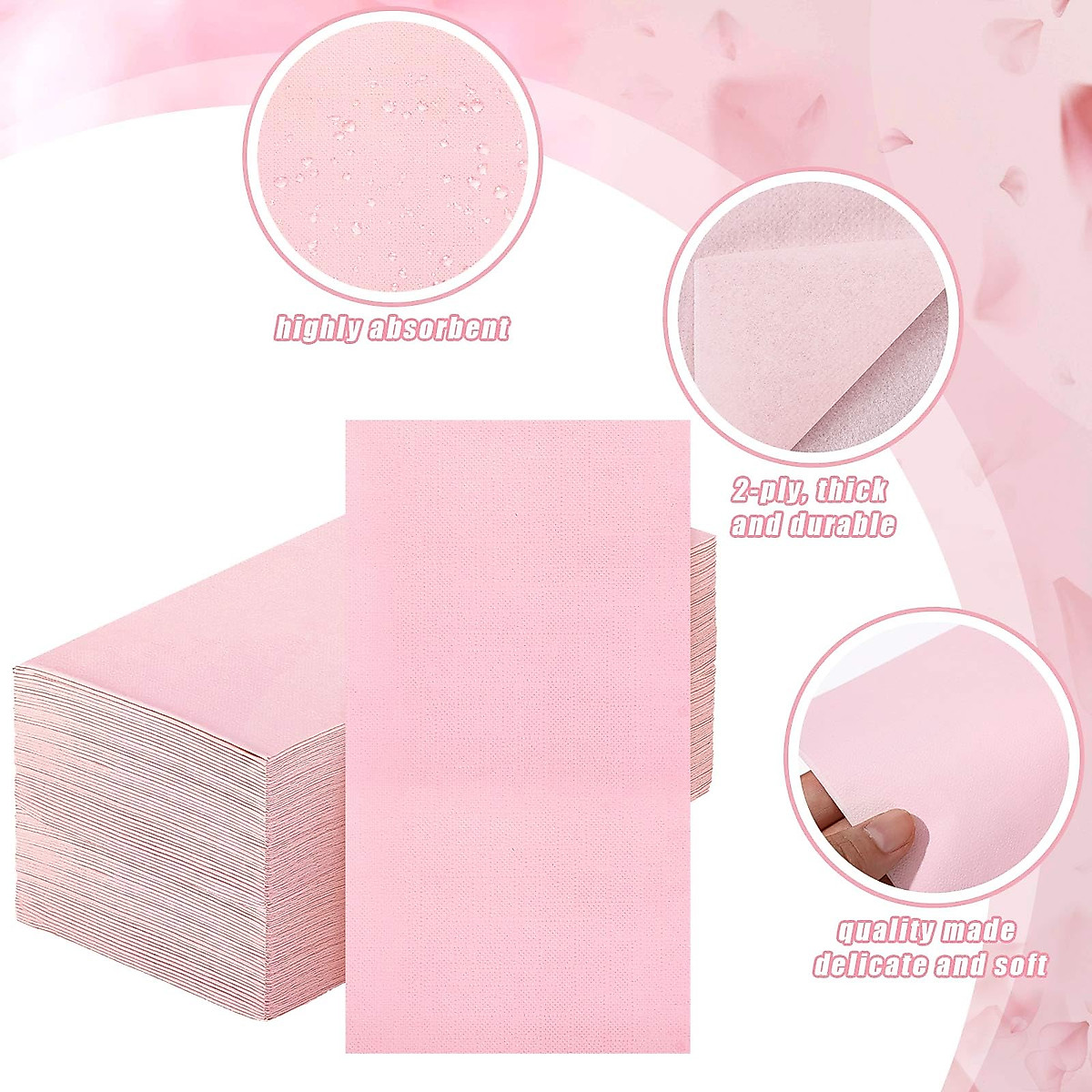 300 Pcs 2 Ply Cocktail Napkin Disposable Soft Napkins for Dinner Wedding Party Birthday Bridal Anniversary Reception, 13 x 16 Inches (Green)