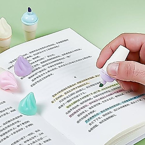 6PCS Cute Highlighter Pen,Mini Ice Cream Painting Marker Pen Drift Bottles Marker Pen Mini Paint Marker Pen(Drift bottles)