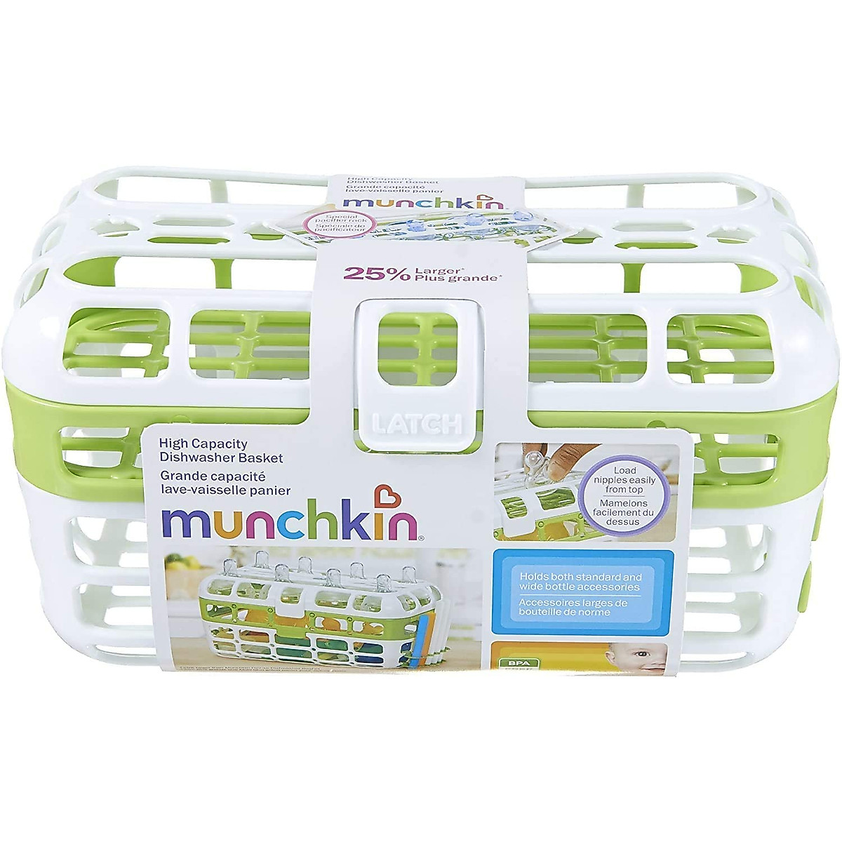 Munchkin High Capacity Dishwasher Basket, Colors May Vary