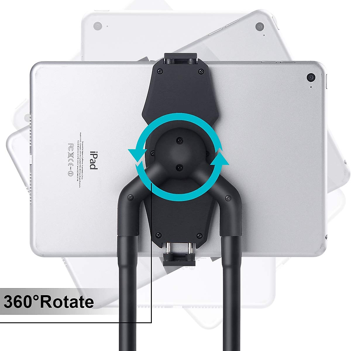 B-Land Upgrade Gooseneck Tablet Holder, Tablet Stand for Bed, Universal Tablet Mount Holder with Remote, Lazy Neck Phone Holder Compatible with iPad Mini Pro Air, iPhone Series, Samsung Tabs & More