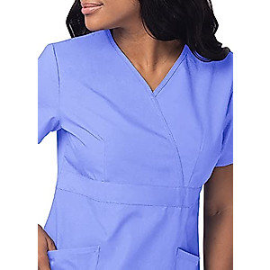 Sivvan Scrubs for Women - Mock Wrap & Cargo Pants Scrub Set - S8401 - Ceil Blue - XL