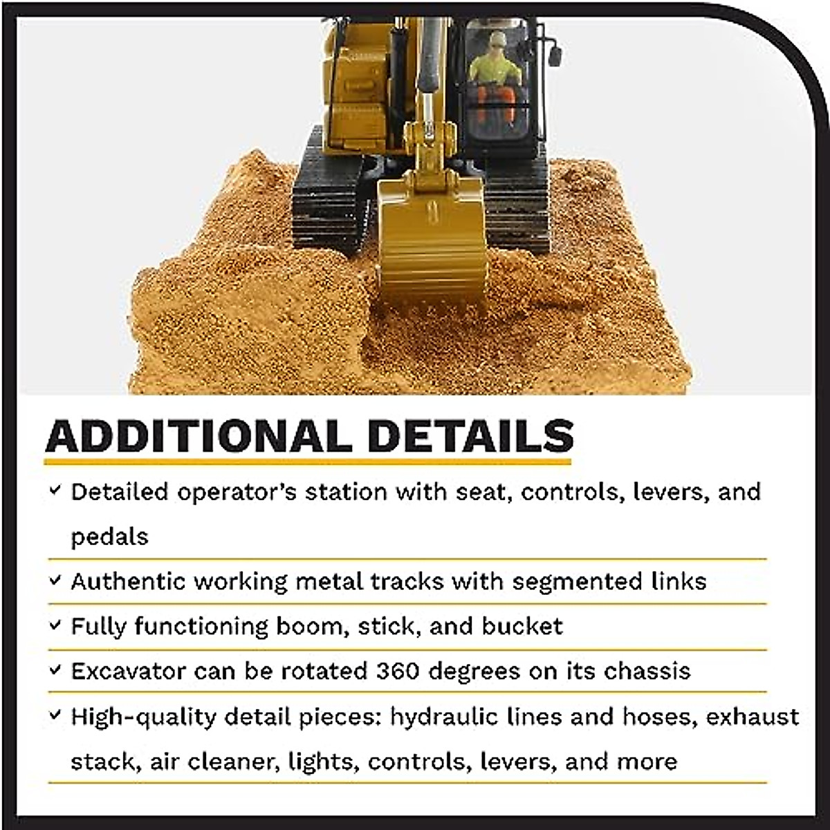 Diecast Masters 1:50 Caterpillar 320F L Excavator Model, Weathered Series Cat Trucks & Construction Equipment | 1:50 Scale Model Diecast Collectible Model 85701