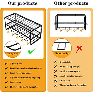Power Tool Organizer Wall Mount, Cordless Drill Holde Garage Pegboard Tool Organizer Rcak, Multi-function Battery Charging Station Rack for Storage Parts Bin, Wrench, Pliers, Screwdrivers, Bit