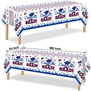 183Pcs Red and Blue Graduation Party Supplies 2024 Graduation Decorations Class of 2024 Graduation Plates and Napkins 2024 Red White and Blue 2024 Graduation Party Decorations Graduation Decorations