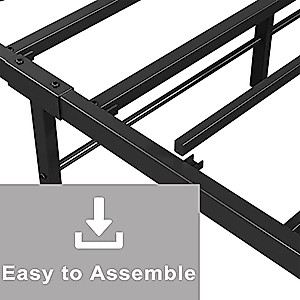 LIKIMIO Queen Bed Frame with Storage Headboard, Platform Bed Frame Queen Size with Strong Supports, More Sturdy, Noise-Free, No Box Spring Needed, Rustic Maple