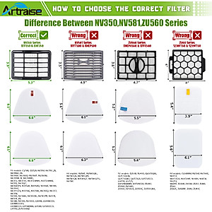 3 Pack Filters for Shark Navigator Lift-Away NV350, NV351, NV352, NV355, NV360, NV370, UV440, UV490, UV540 vacuum- XFF350 XHF350