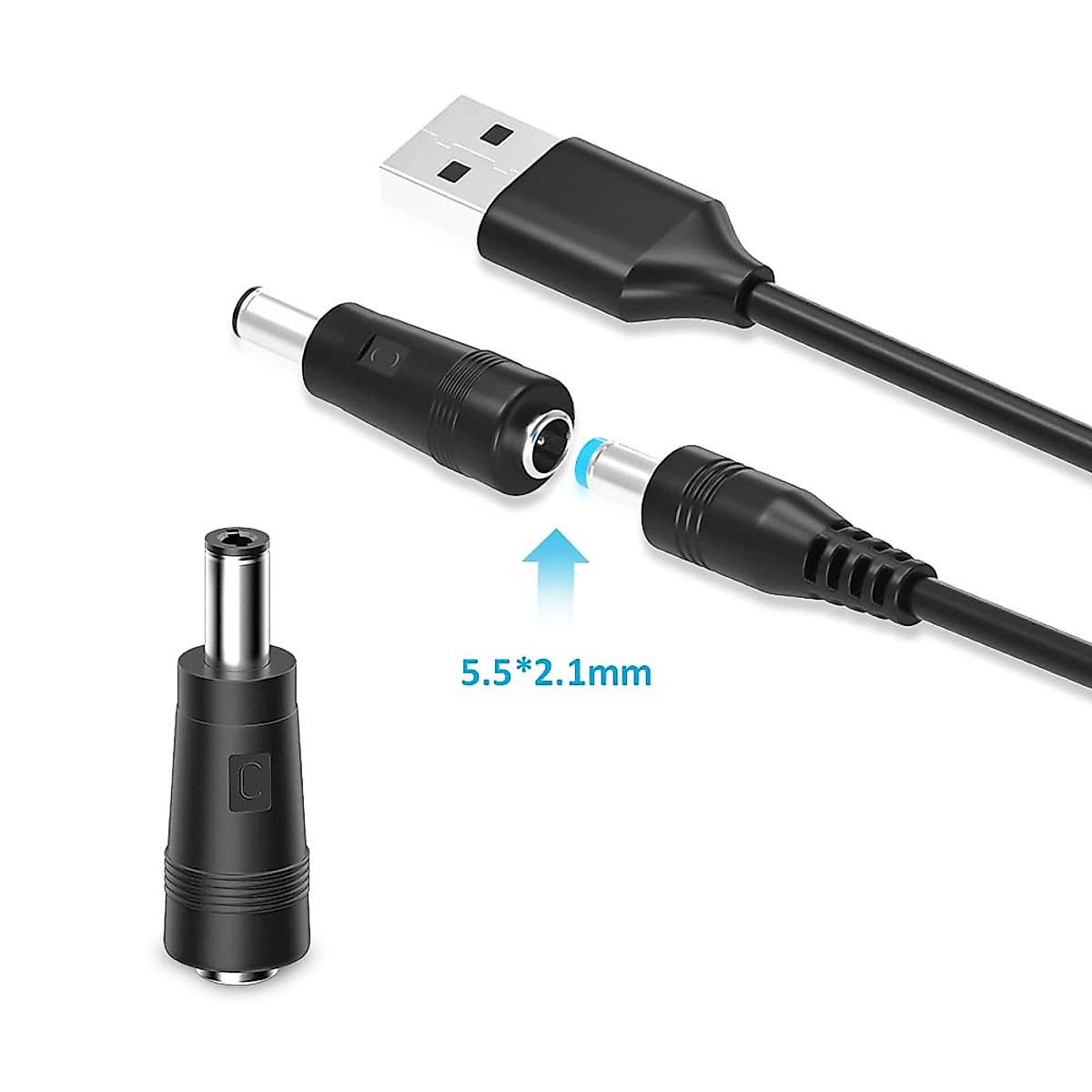 Basicvolt Universal Power Cable USB-A Cable with 14 Interchangeable Connectors 5V USB Charging Cable Compatible with PS3 PS4 Controller Digital Camera Smart Phone Go Pro Pad Speaker Xbox