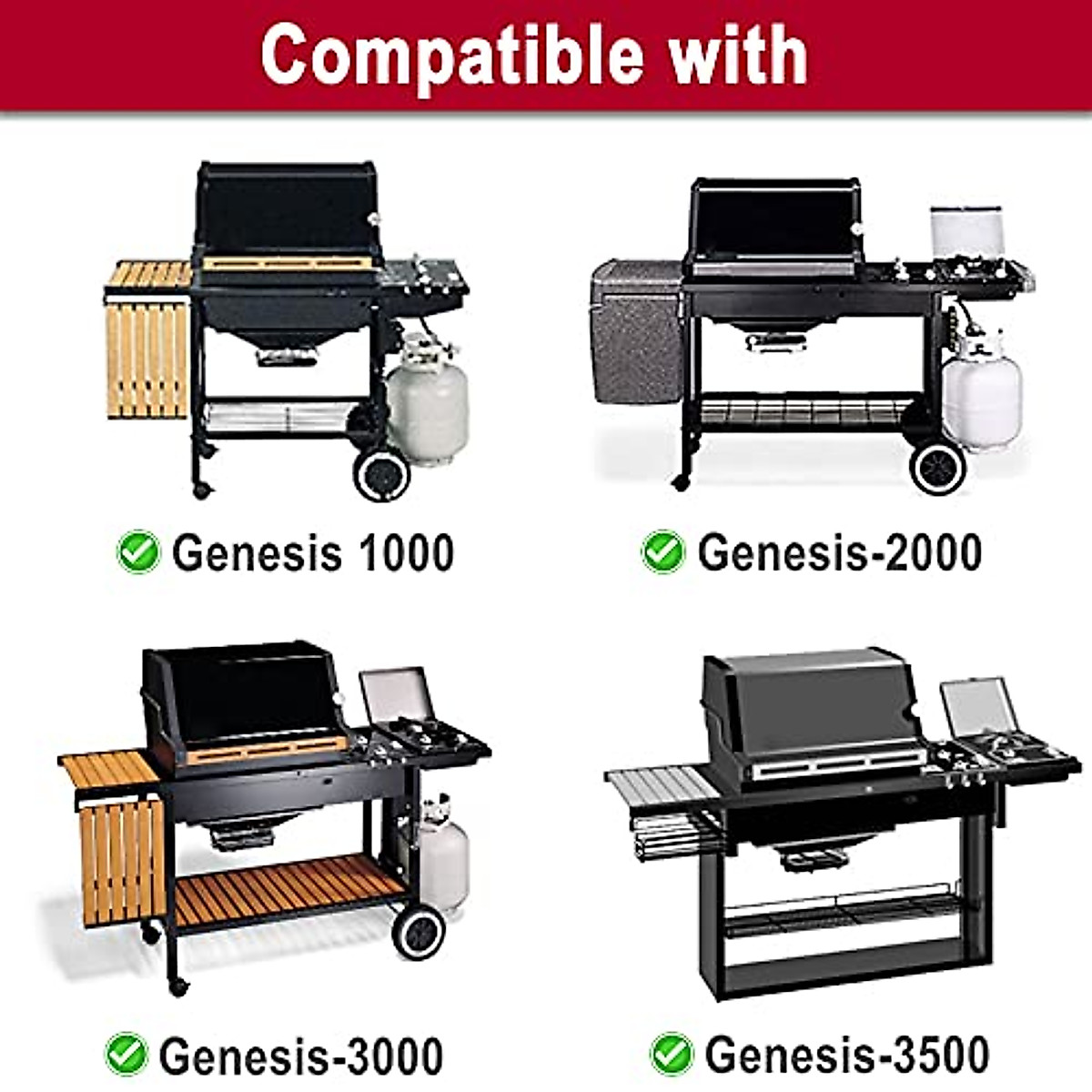 X Home 7638 Grill Grates Replacement for Weber Spirit 300 Series, E-310 E-330, Genesis Silver/Gold B & C Grill Replacement Parts, Cast Iron, 17.5 x 11.9 Inch, 2-Pack